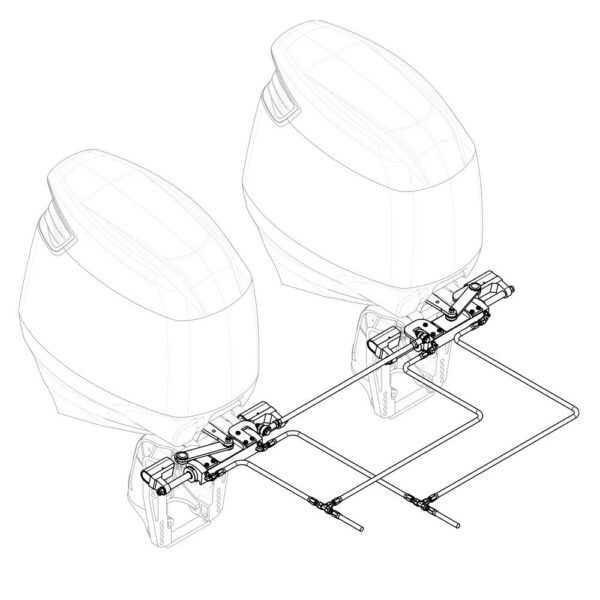 Hoses and fittings kit for double cylinder connection